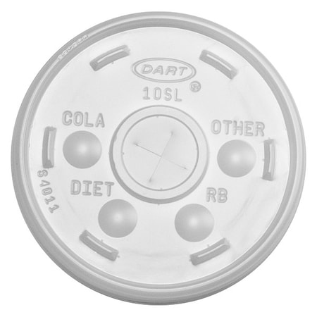 Dart Lid for 10 oz. Cold Cup, Flat, Identification Buttons, Straw Slot ...