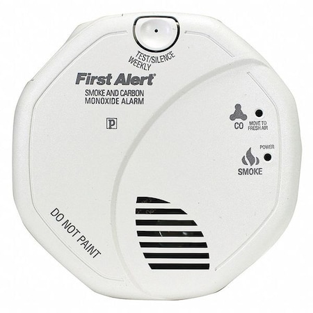 First Alert Photo/CO Combo, 120VAC, 9V Battery SC7010B | Zoro