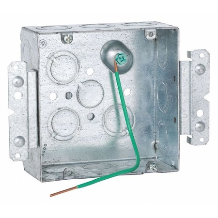 Raco Electrical Box, 42 cu in, Square Box Type, 2 Gangs, Steel, Square ...