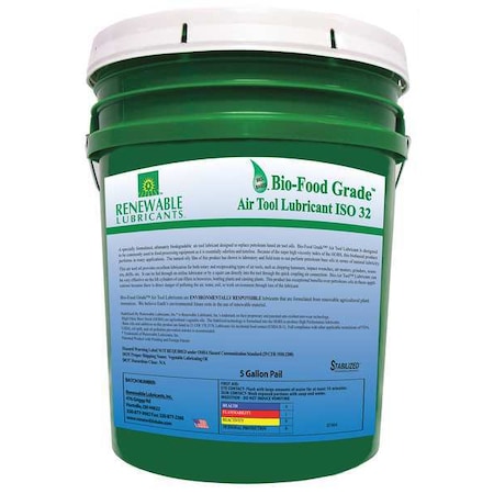 Renewable Lubricants Biodegradable Food Grade Lubricant, 5 gal. 87464 ...