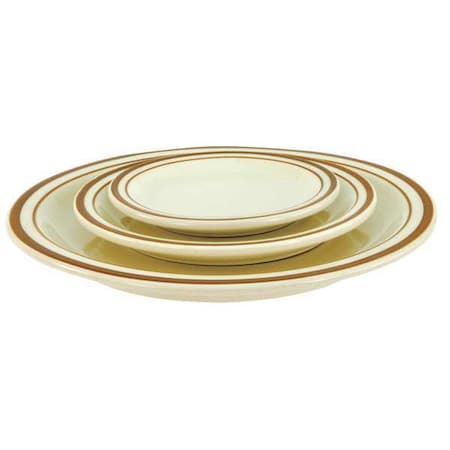 Crestware Plate, 7-1/2", Ceramic Brown Speckled with Brown Band PK36 ...