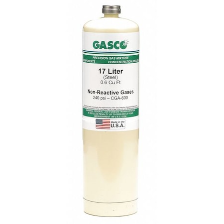 Gasco Calibration Gas, Zero Air, 17 L, CGA 600 Connection, +/-5% ...