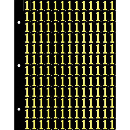 Electromark Number Label, 1, Yellow/Black SUNYK.78NB1 | Zoro