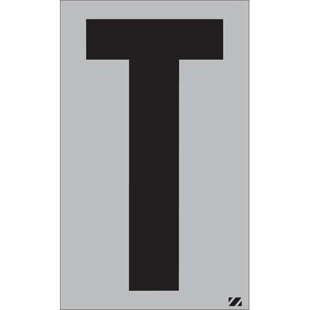 Electromark Letter Label, T, Black/Silver, PK25 REFLKS2.5T | Zoro