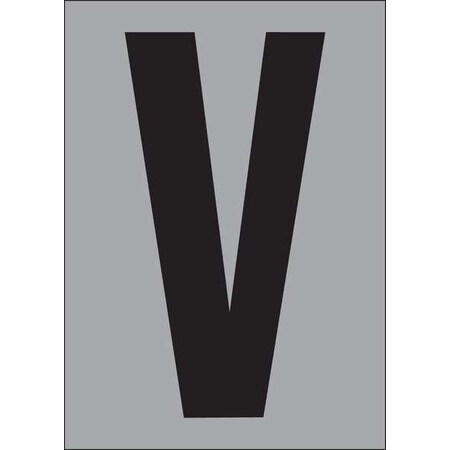 Electromark Letter Label, V, Black/Silver REFLKS6.0V | Zoro