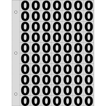 Electromark Number Label, 0, Black/Silver SUNKS1.0NB0 | Zoro