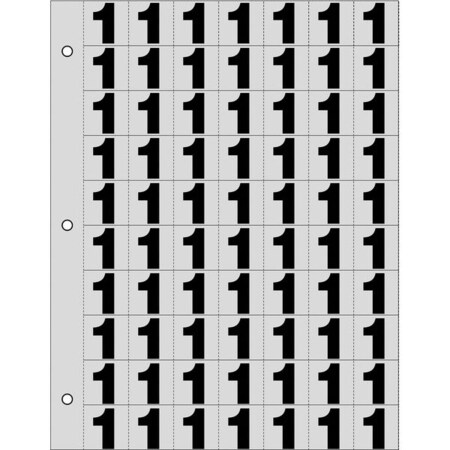 Electromark Number Label, 1, Black/Silver REFLKS1.0NB1 | Zoro