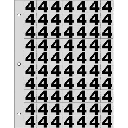 Electromark Number Label, 4, Black/Silver SUNKS1.0NB4 | Zoro