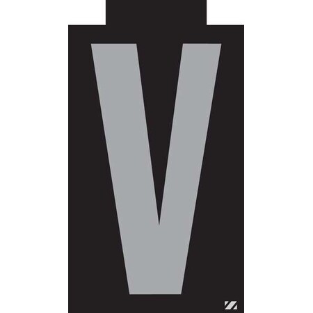 Electromark Letter Label, V, Silver/Black, PK25 SUNSK2.5V | Zoro
