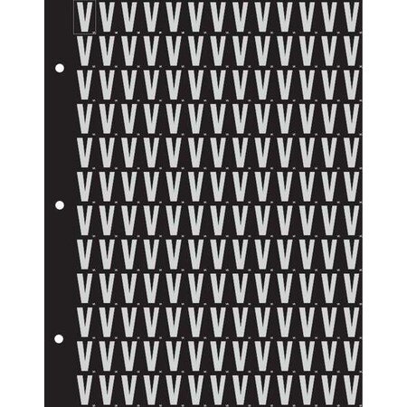 Electromark Letter Label, V, Silver/Black INTSK.78NBV | Zoro
