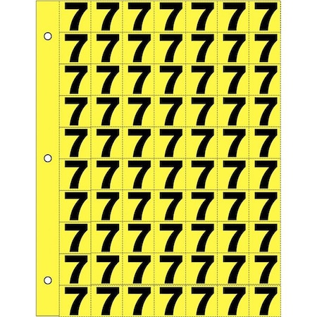 Electromark Number Label, 7, Black/Yellow SUNKY1.0NB7 | Zoro