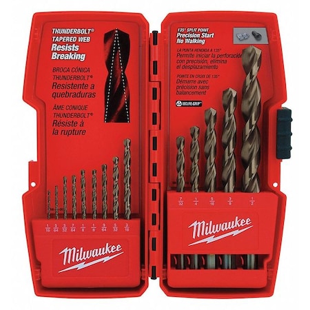Milwaukee Tool Drill Bit Set, Cobalt, 14 pcs. 48-89-0026 | Zoro