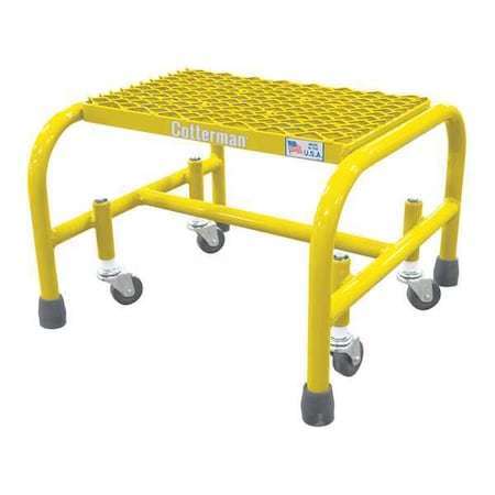 Cotterman Rolling Platform, 1 Steps, 12 in Overall Height, Steel ...