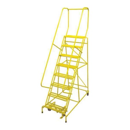 Cotterman 110 in H Steel Rolling Ladder, 8 Steps, 450 lb Load Capacity ...