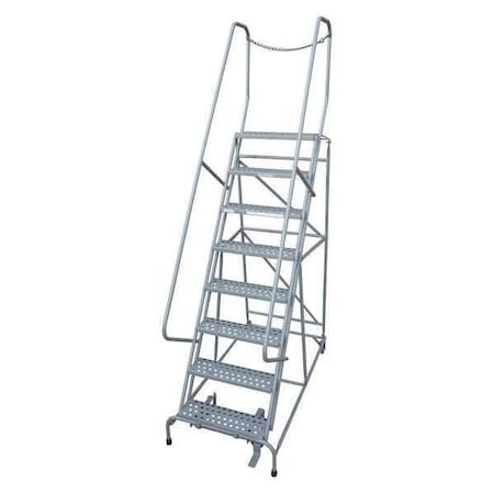 Cotterman 110 in H Steel Rolling Ladder, 8 Steps, 450 lb Load Capacity ...