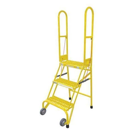 Cotterman 60 in H Steel Rolling Ladder, 3 Steps, 350 lb Load Capacity ...