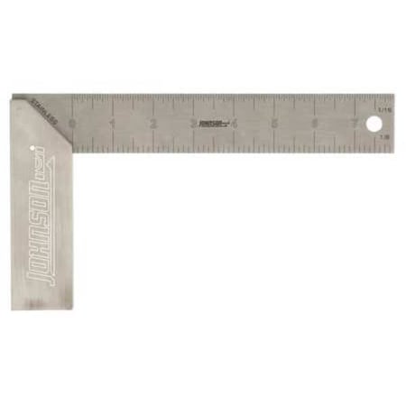 Johnson Level & Tool Try Square, Alum/SS, 8 in, 1/8, 1/16 in Grad 1908 ...