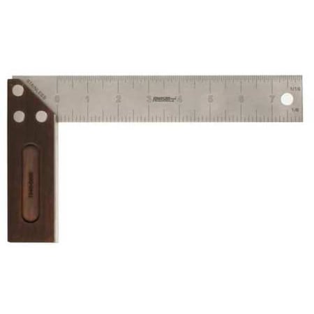 Johnson Level & Tool Try Square, Bamboo/SS, 1/8, 1/16 in Grad 1940-0800 ...