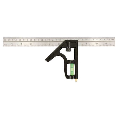 Johnson Level & Tool Combo Square, 12 in. L, in/mm Graduations 400EM-S ...