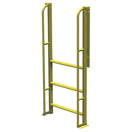 Tri-Arc 82 in Overall H, Ladder, Steel, 3 Steps, Yellow Powder Coated ...