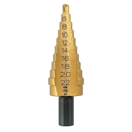 Irwin HSS Step Drill Bit 10 Sizes, 4mm to 22mm 16104 | Zoro