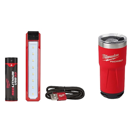 Milwaukee Tool Flood Light Kit and Tumbler 2112-21, 48-22-8392R | Zoro