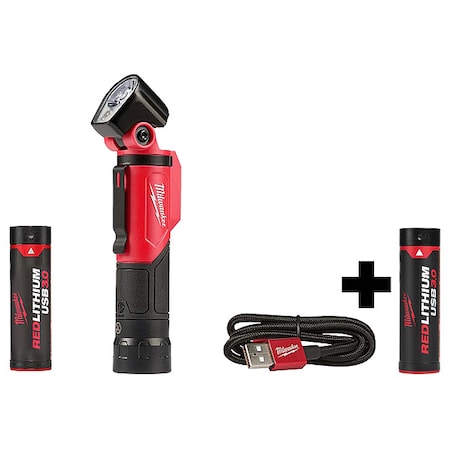 Milwaukee Tool USB Pivoting Flashlight +USB 3.0 BATTERY 2113-21,48-11 ...