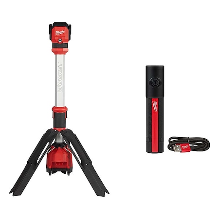 Milwaukee Tool M12 ROCKET Dual Power Tower Light + Rechargeable 500L ...