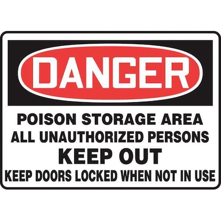 Accuform Danger, Poison Storage Area All Unauthorized Persons Keep Out ...
