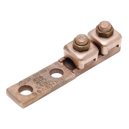 Burndy Mechanical Lug, 500 kcmil Max, 1 Conductor, 2 Hole, 1/2 in Stud ...