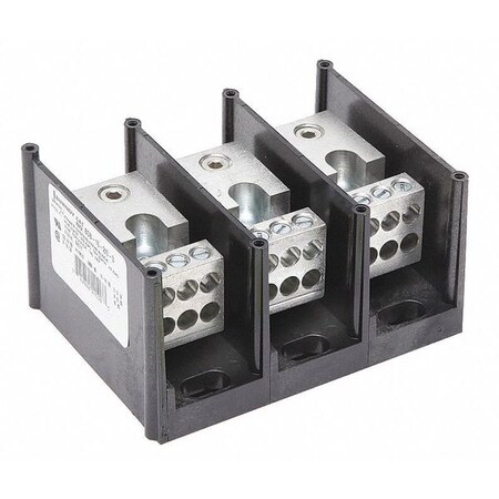 Burndy Distribution Block, AWG 12 - 2/0, 6 Pole BDB162/03 | Zoro
