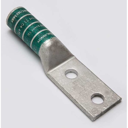 Burndy Two-Hole Compression Lug, 600 kcmil Max, 1/2 in Stud, Long ...