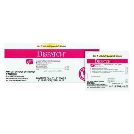 Dispatch Soft Pack, 50 Wipes, 8 in x 7 in 69101 | Zoro