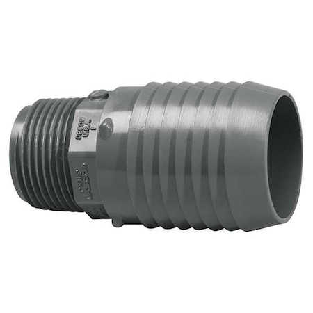 Zoro Select PVC Reducing Male Adapter, Insert x MNPT, 2 in x 1 1/2 in ...