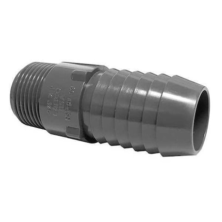 Zoro Select PVC Reducing Male Adapter, Insert x MNPT, 1 in x 3/4 in ...