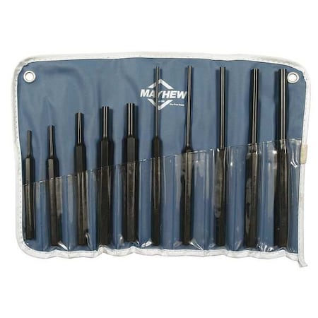 Mayhew Drive Pin Punch Set, 10 Pieces, Steel 61511 | Zoro