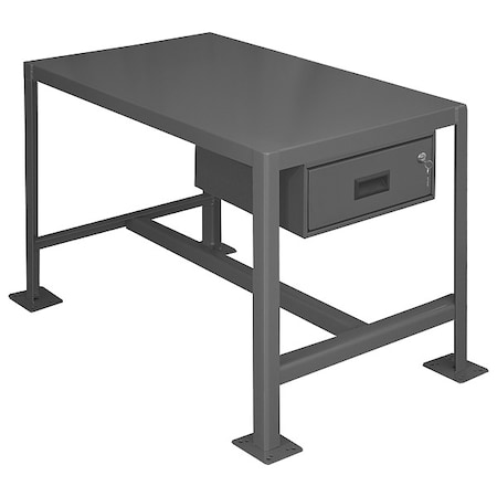 Durham Mfg Fixed Work Table, Steel, 36" W, 24" D MTD243624-2K195 | Zoro