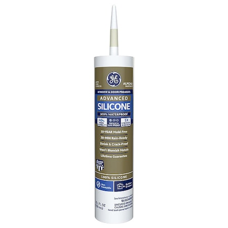 Ge Silicone Sealant, 10.1 oz, Cartridge, Tans, Silicone Base, Advanced ...