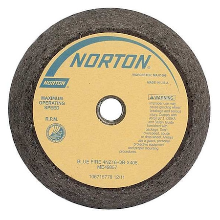 Norton Abrasives Flaring Cup Wheel, 4x3x2 In x, 5/8-11 66253198583 | Zoro