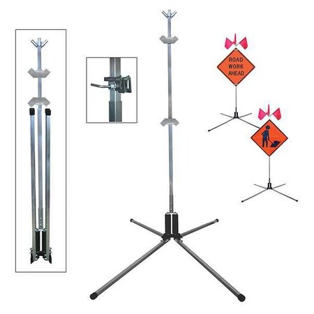 Dicke Sign Stand, Aluminum, 75 In. TF60-RG/RU | Zoro