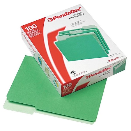 Zoro Select File Folders 8-1/2" x 11", 1/3-Cut Tab, Bright Green, Pk100 ...