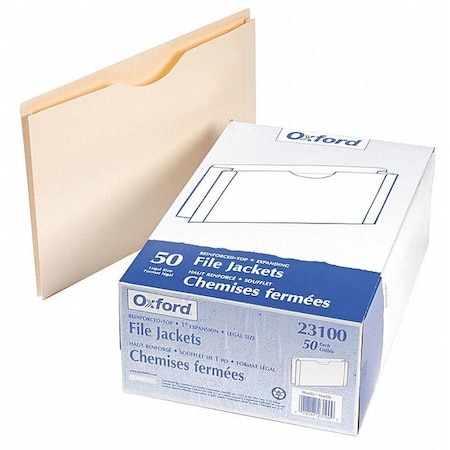 Pendaflex Expandable File Jacket 1" Expansion, Manila, Pk50 PFX23100 | Zoro