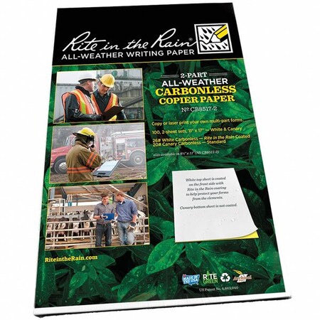 Rite In The Rain All-Weather Copier Paper, 11x17, PK100 CB8517-2 | Zoro