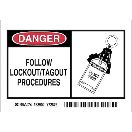 Brady Safety Sign, 7 in Height, 10 in Width, Polyester, Rectangle ...