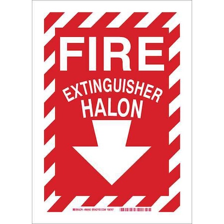 Brady Fire Extinguisher Sign, 14" Height, 10" Width, Polyester ...