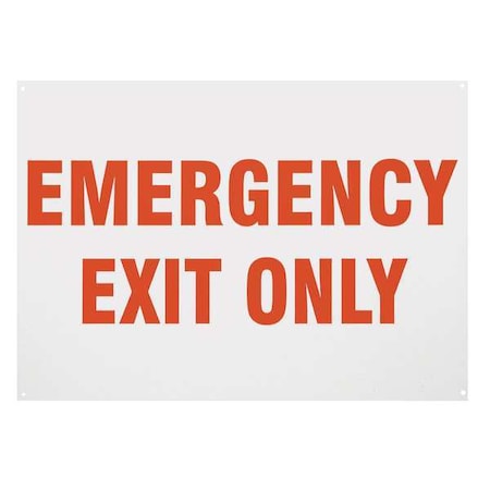 Brady Emergency Exit Sign, Plastic, 14" W, 10" H, Emergency Exit Only ...