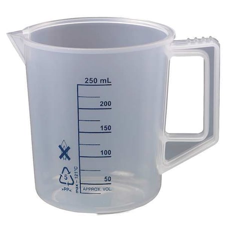 Lab Safety Supply Beaker with Handle, 250mL, PK6 23X902 | Zoro