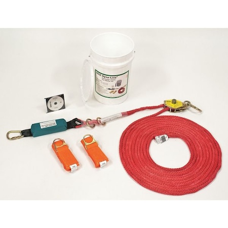Msa Safety Horizontal Lifeline Kit, 60 ft., Red/Yellow/Green 10013153 ...