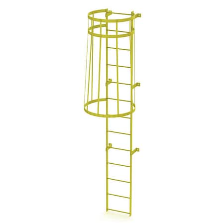 Tri-Arc 12 ft. Overall H, Ladder, Standard Fixed Cage, Steel, 13-Rung ...
