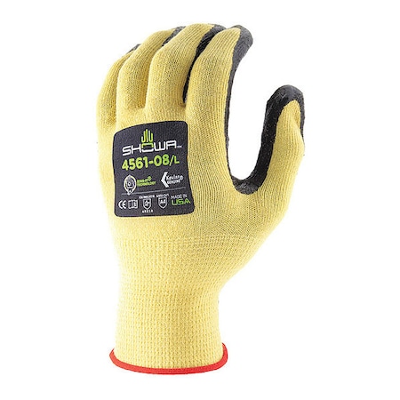 Showa Cut Resistant Coated Gloves, A4 Cut Level, 15 ga, Yellow, XL ...